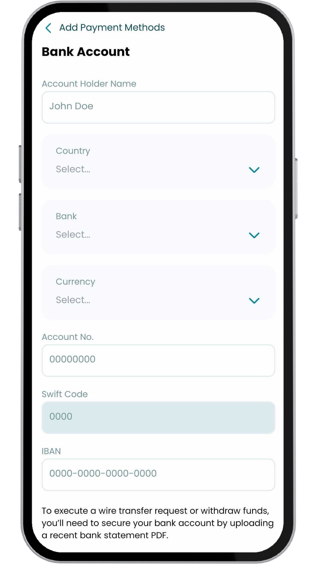 How to add payment methods? (For Global user) – Fasset